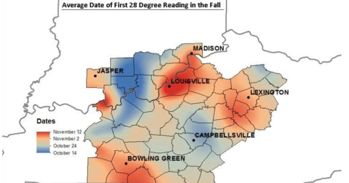 AVERAGE FIRST FROST: When Does Louisville Typically Experience Its ...