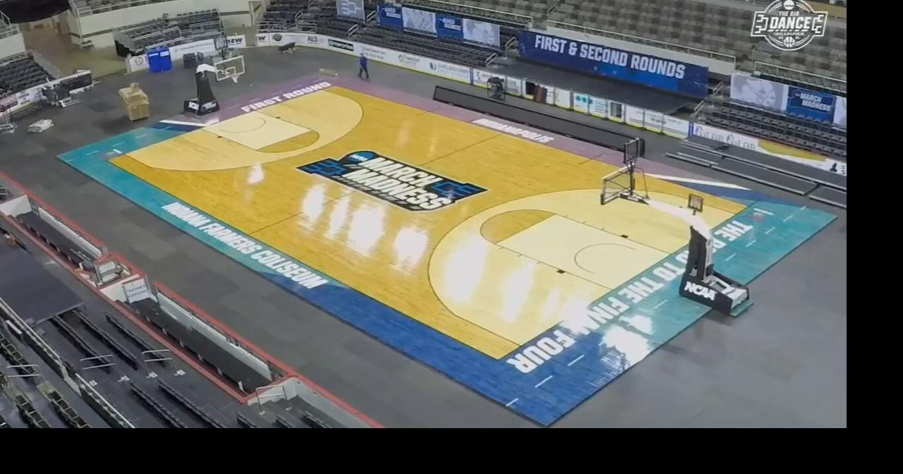 VIDEO | Indiana Farmers Coliseum transforms from hockey arena for NCAA ...