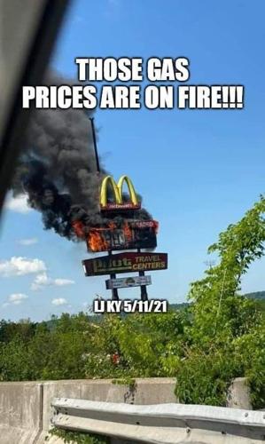Gas prices are on fire! Sign at Bullitt County station goes up in ...