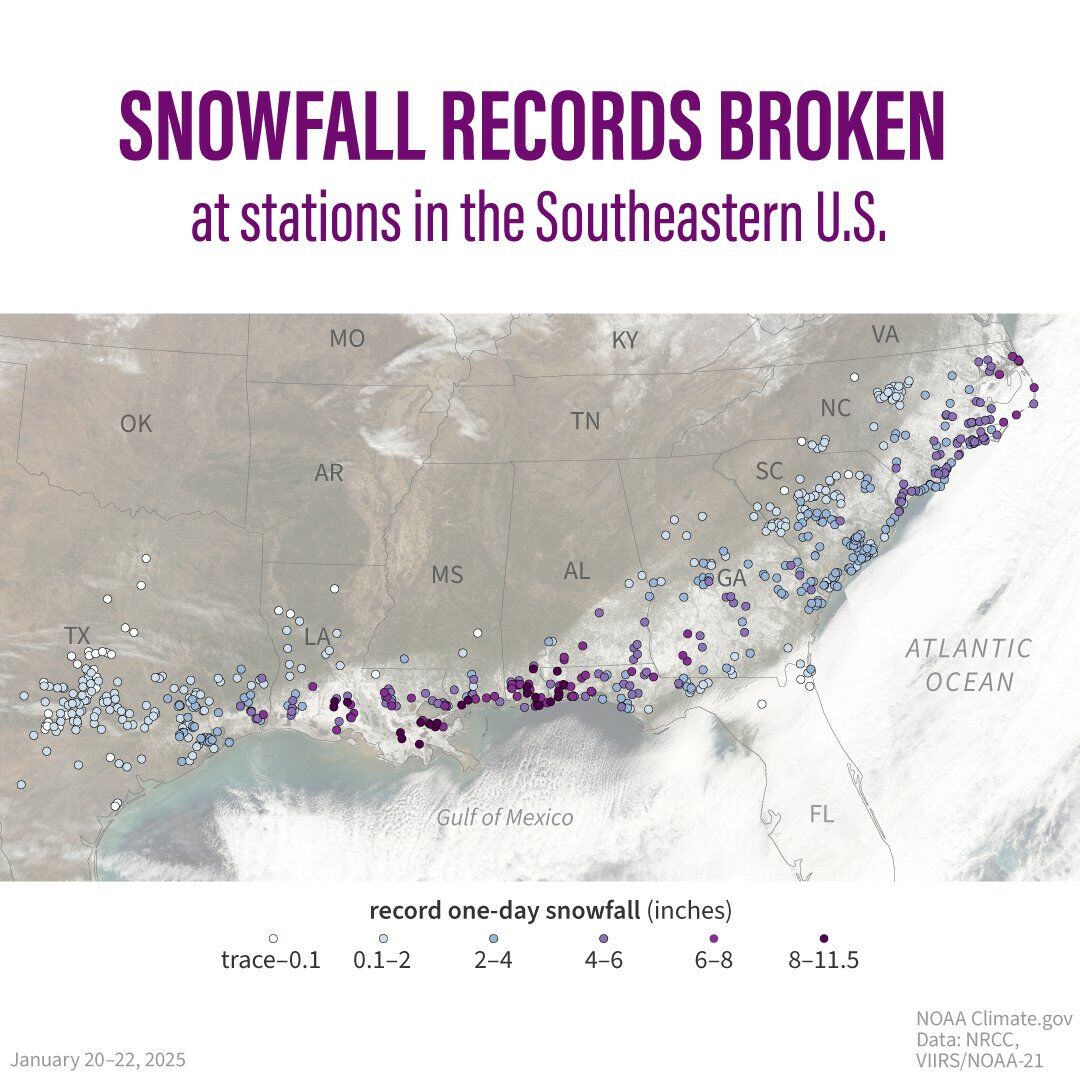 Snowfall Records Broken: Historic January 2025 snowstorm in the ...