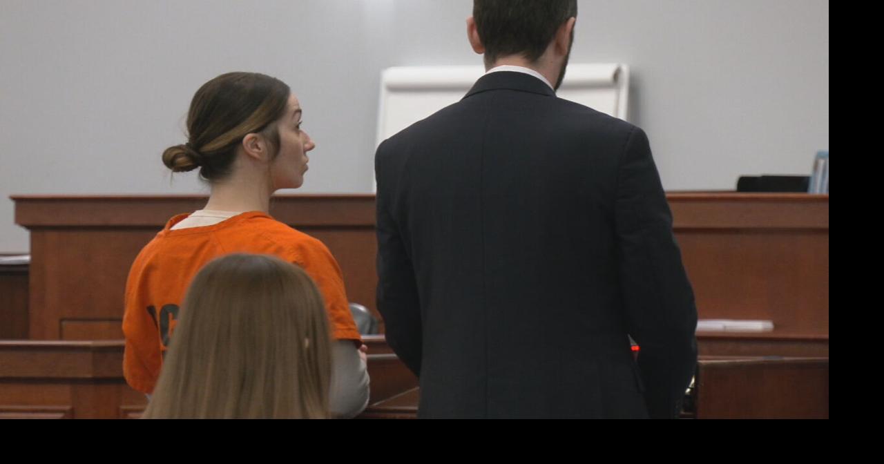 Tiffanie Lucas at the podium to face Judge Rodney Burress inside a ...