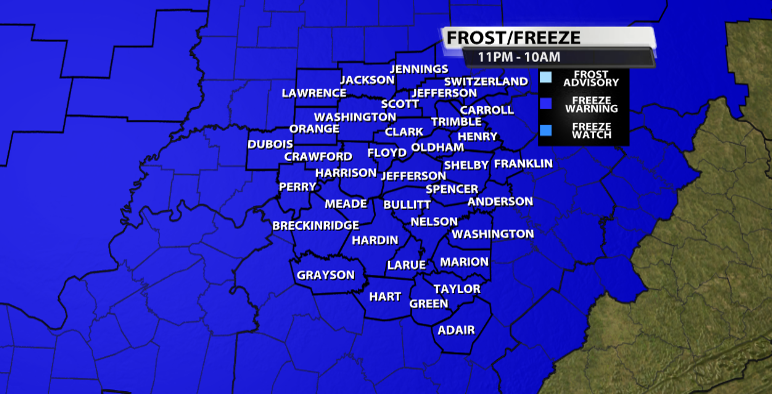 Freeze Warning Issued For Our Area Tonight | Weather Blog | wdrb.com