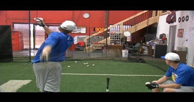 High tech spring training with the ProBatter baseball pitching ...