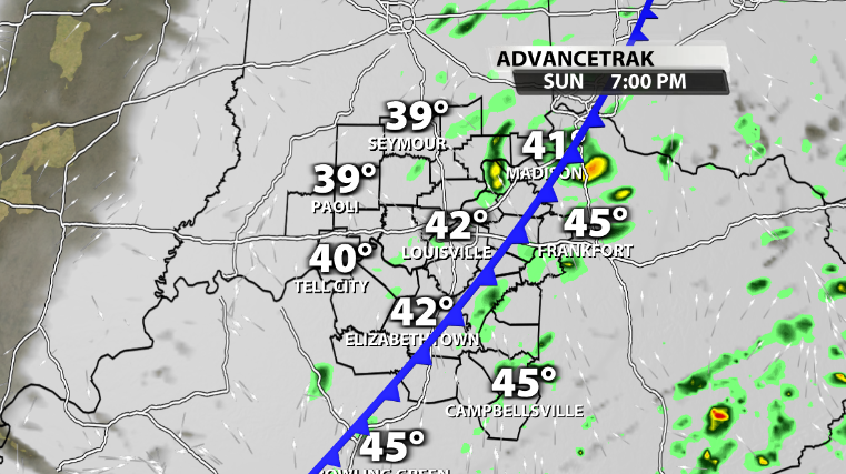 Updated Sunday Rain Timing and Temperature Swing | Weather Blog | wdrb.com