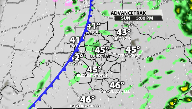 Updated Sunday Rain Timing and Temperature Swing | Weather Blog | wdrb.com