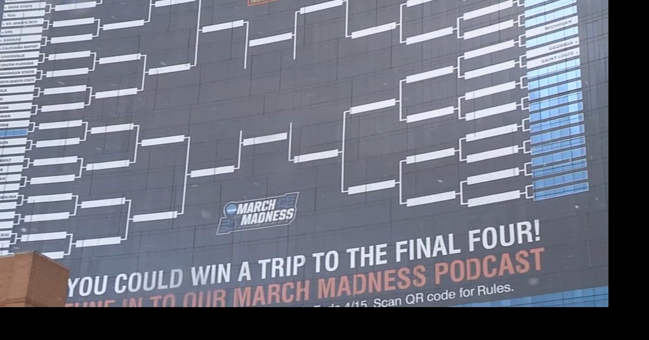 Giant NCAA tournament bracket lights up Indianapolis hotel for March ...