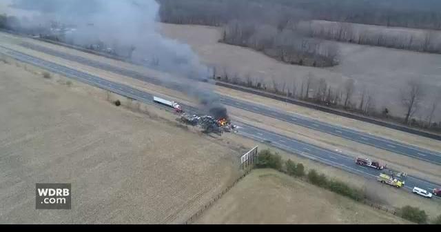 SKY CAM VIDEO | All lanes of I-65 reopen after fiery crash involving 3 ...