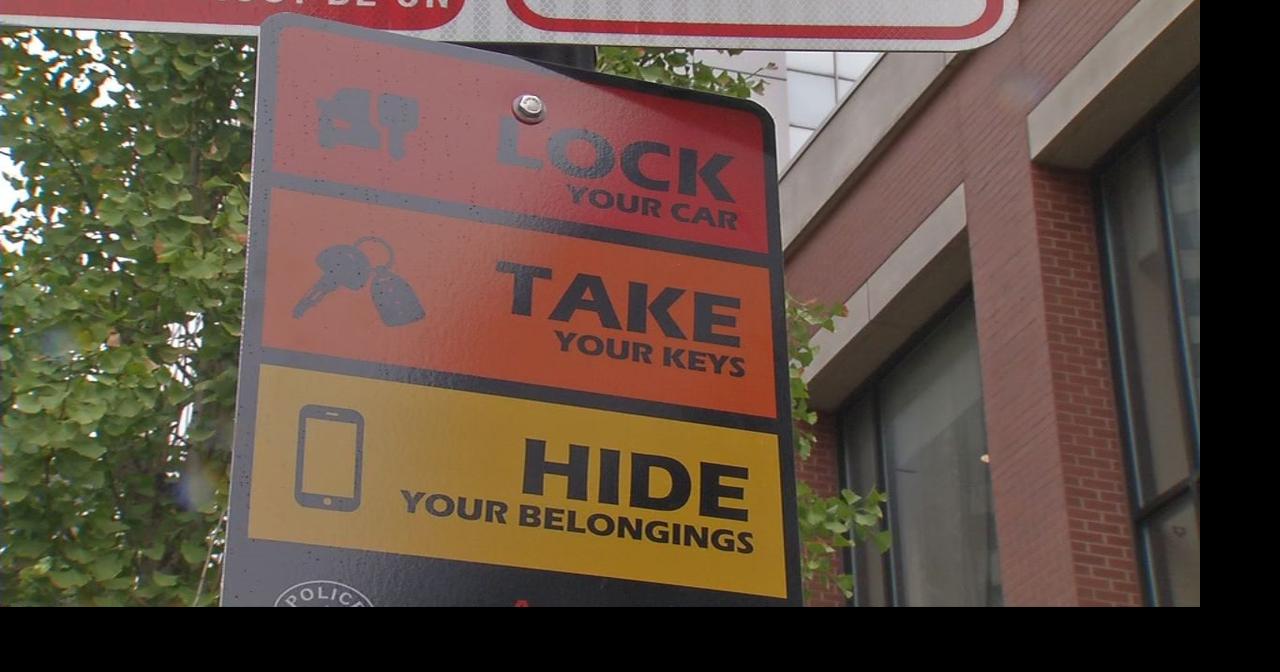 City officials hope 'lock, take, hide' signs reduce car break-ins and ...