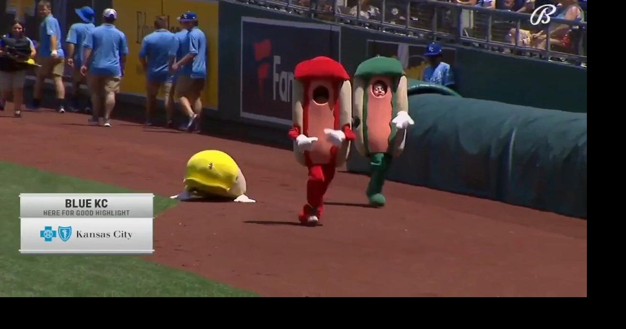 Mascot loses pants, faceplants at MLB game | | wdrb.com