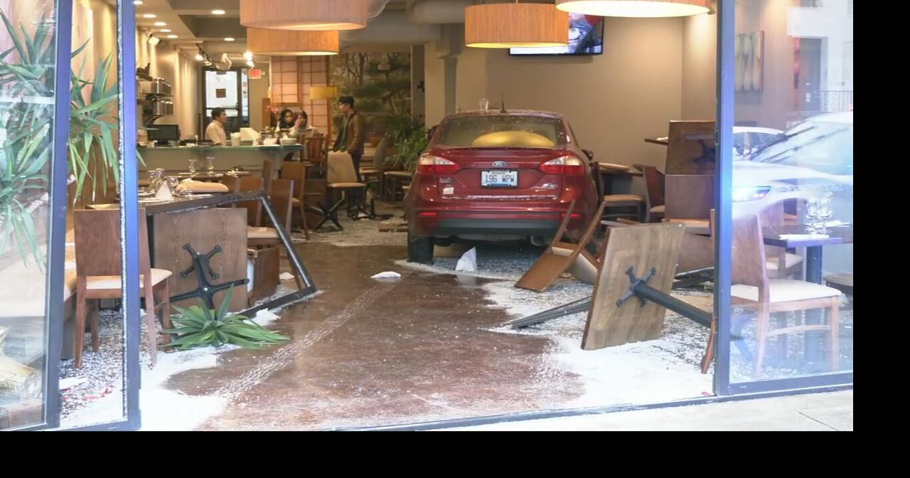 Multi-vehicle crash sends car into dining room of restaurant on ...
