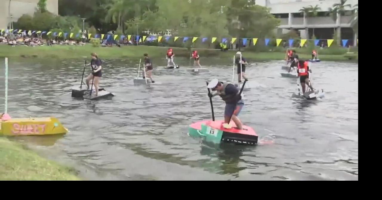 Florida students walk on water with special shoes during race across ...