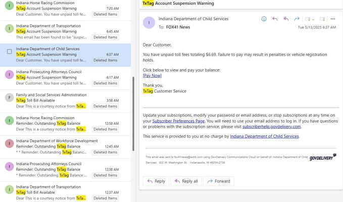 Indiana warns public 'do not click' scam emails sent from official ...