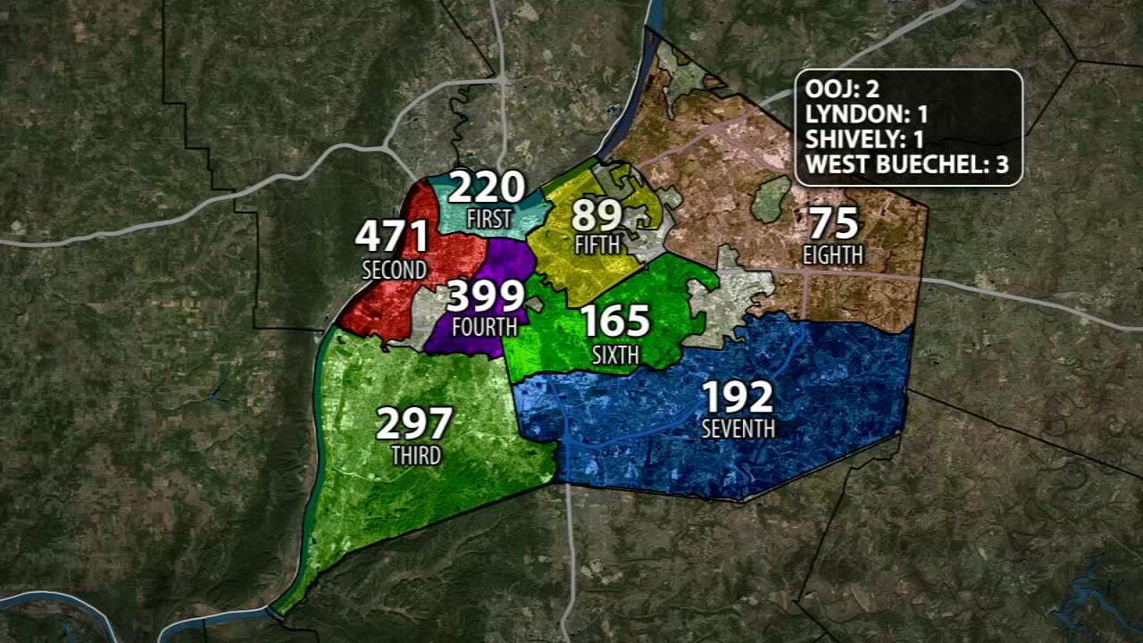 LMPD map car thefts | | wdrb.com