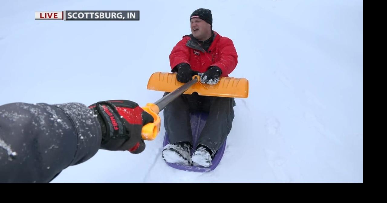 Keith Kaiser tries out sledding conditions in Scottsburg | | wdrb.com