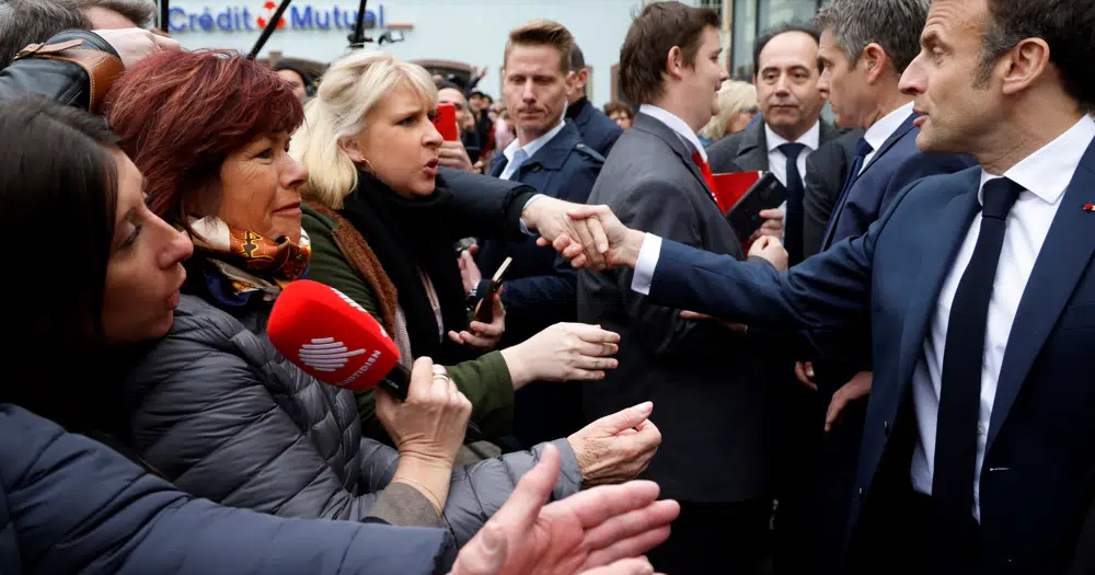 Emmanuel Macron faces angry crowd | | wdrb.com