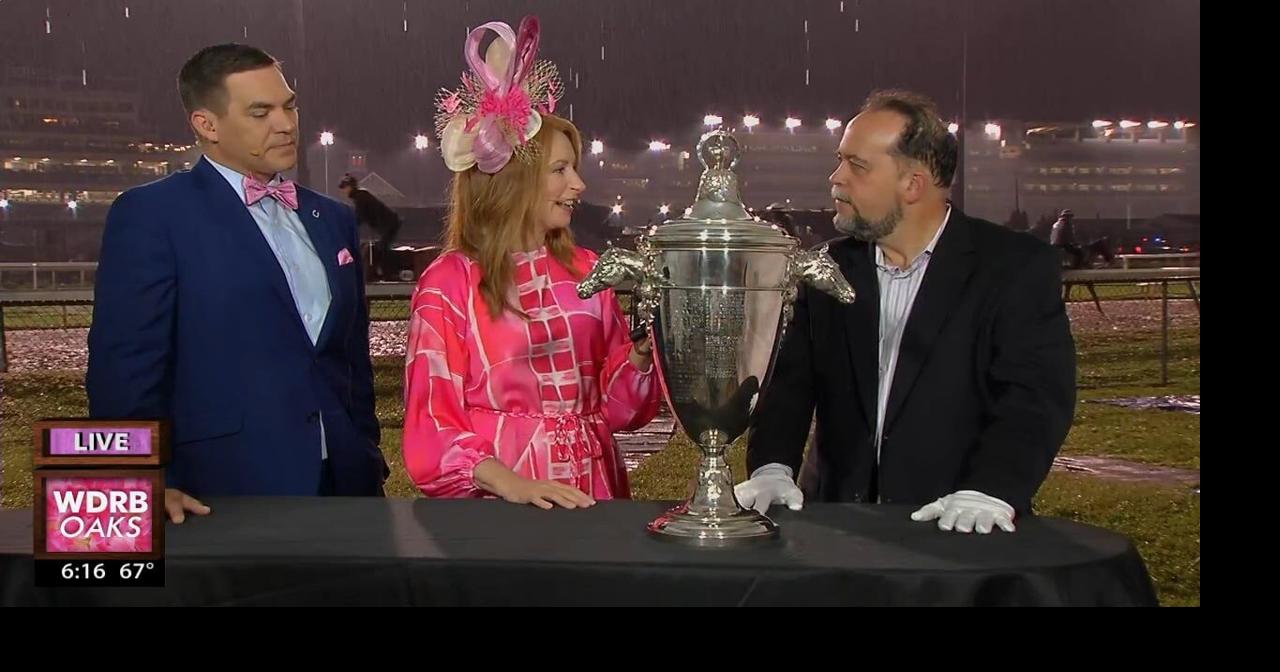 KDM's Chris Goodlett brings the Kentucky Oaks trophy to WDRB Mornings ...