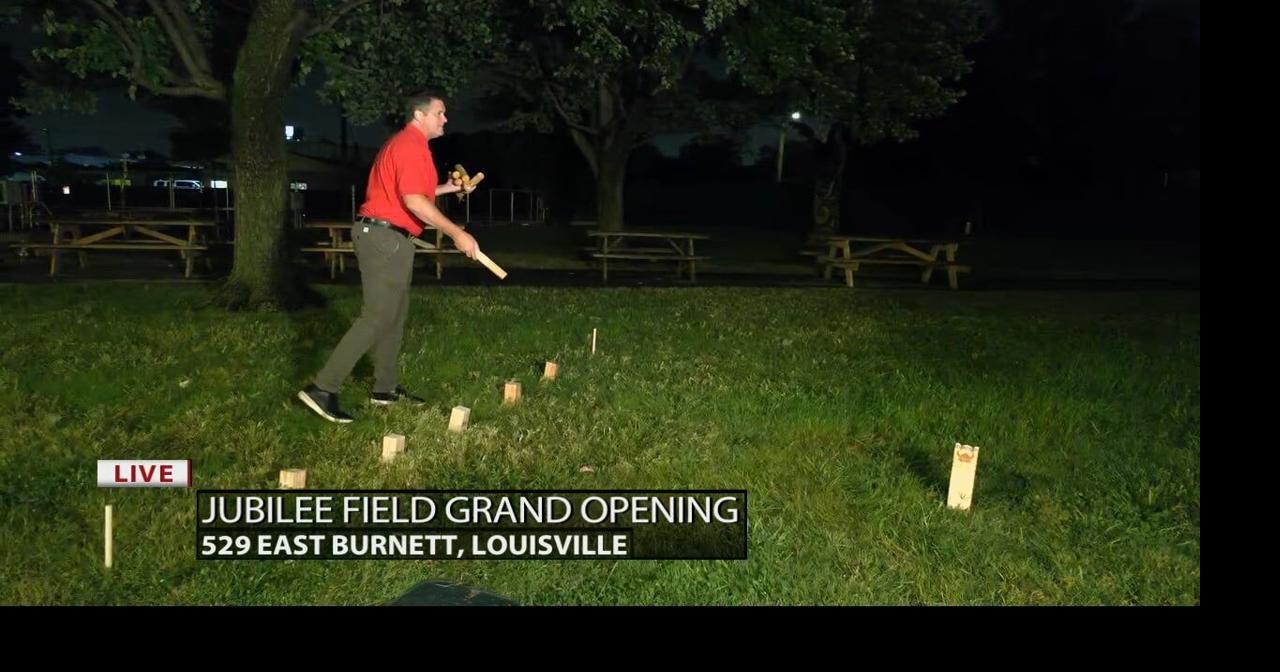 Keith Kaiser plays a yard game at Jubilee Field | | wdrb.com