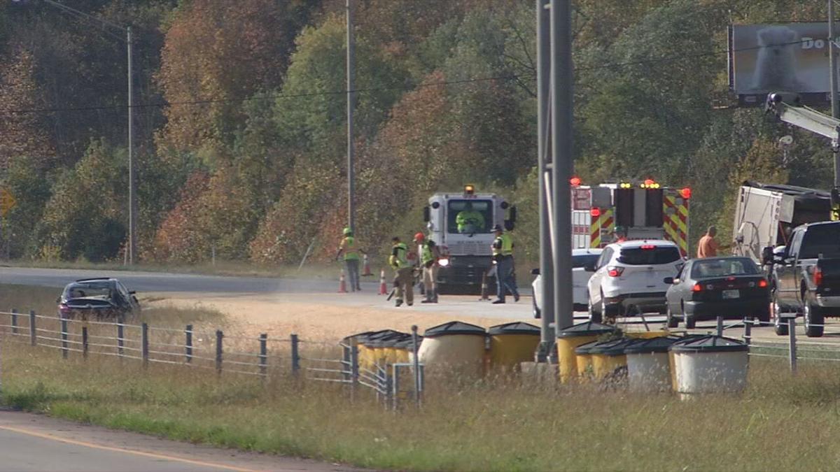 Semitrailer flips in southern Indiana spilling corn over interstate ...