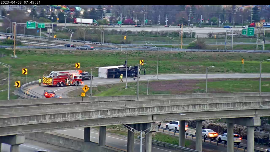 Ramp from I-264 West to I-65 South reopens after crews remove overturned semi | Local News ...