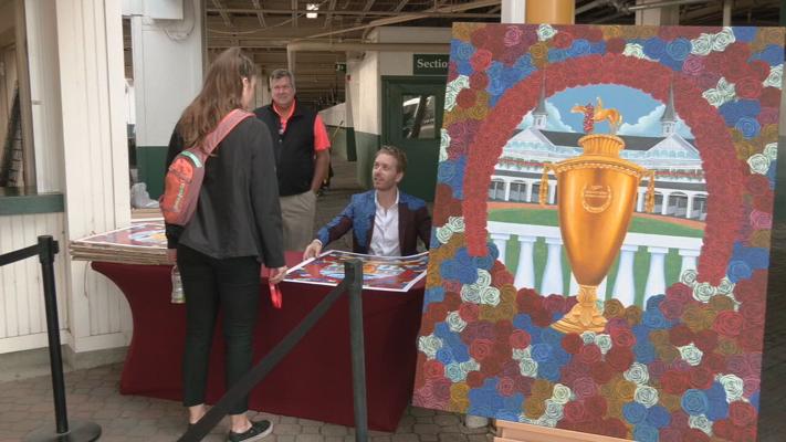 Official Kentucky Derby 150 artwork revealed, artist signs posters at ...