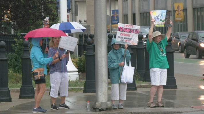 Protest in downtown Louisville calls out Trump administration, honors ...