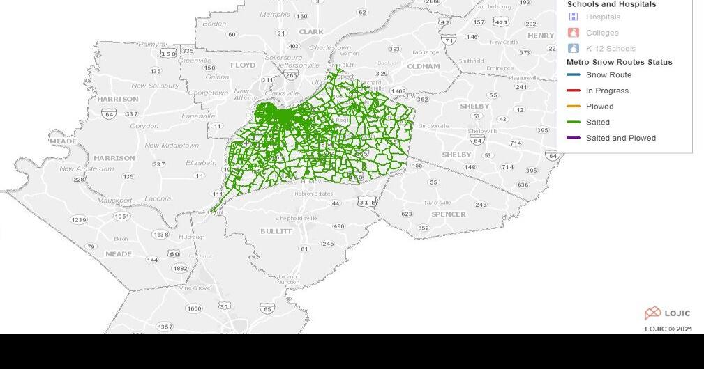Louisville's Metro Snow Map allows residents to track roads being ...