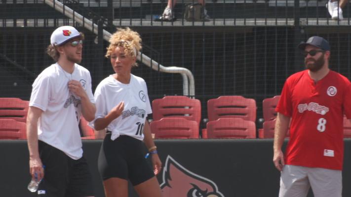 Jack Harlow, Miss USA Elle Smith play in Louisville celebrity kickball ...