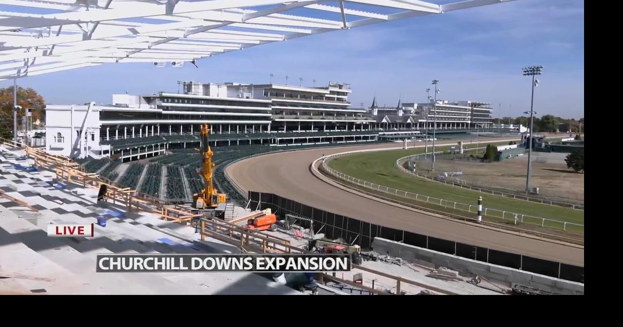 Churchill Downs expansion: crews installing steel beams for '1st Turn ...