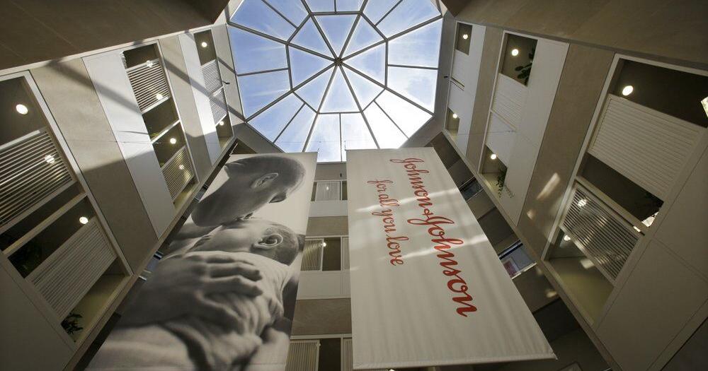 Johnson and Johnson banners at HQ | | wdrb.com