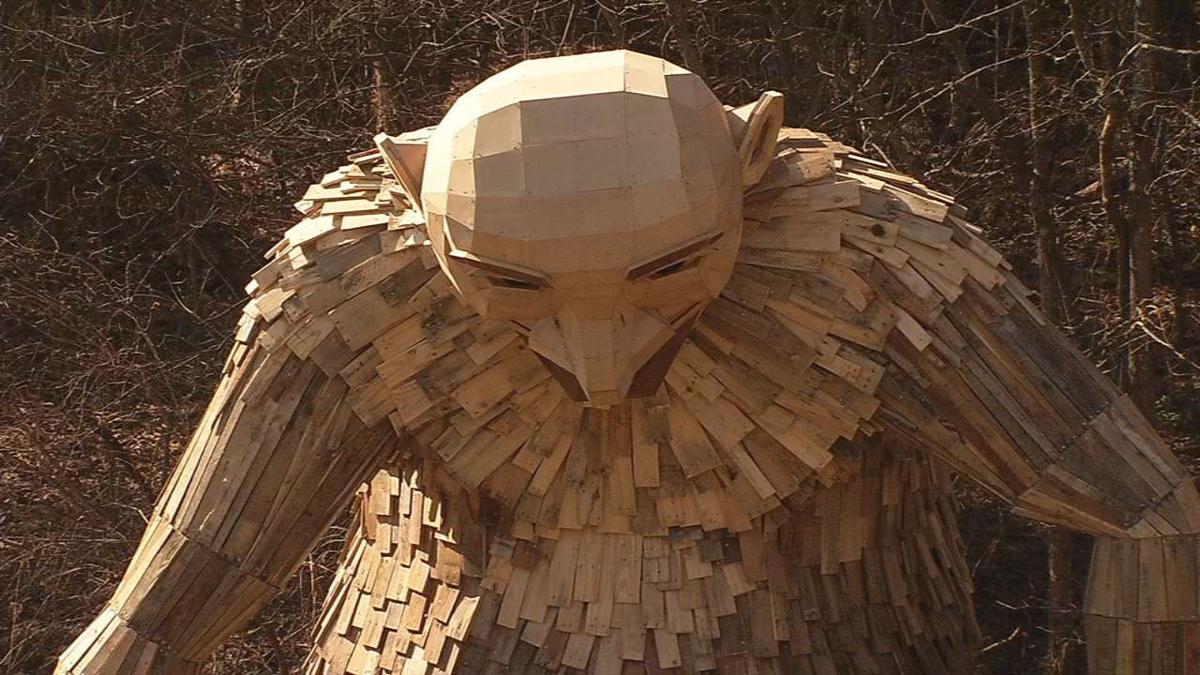 Danish artist creating 'Forest Giant' sculptures from trash at Bernheim ...