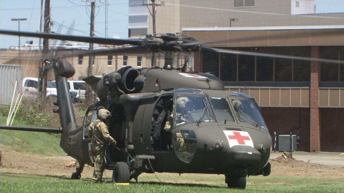 US Army Blackhawk helicopter lands at Hardin Memorial Health for drill ...