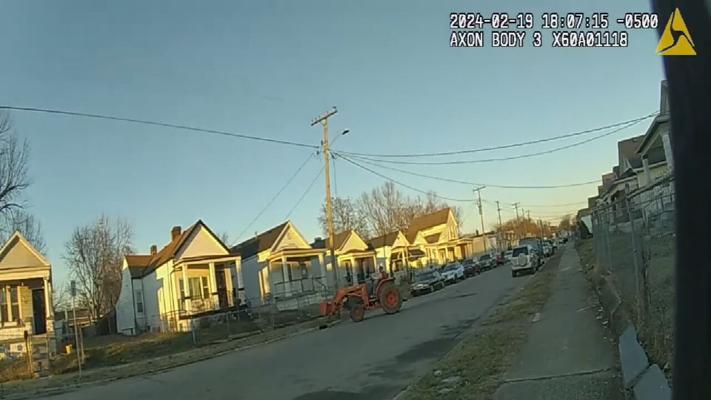 Video shows man trying to run from Louisville police on a tractor ...