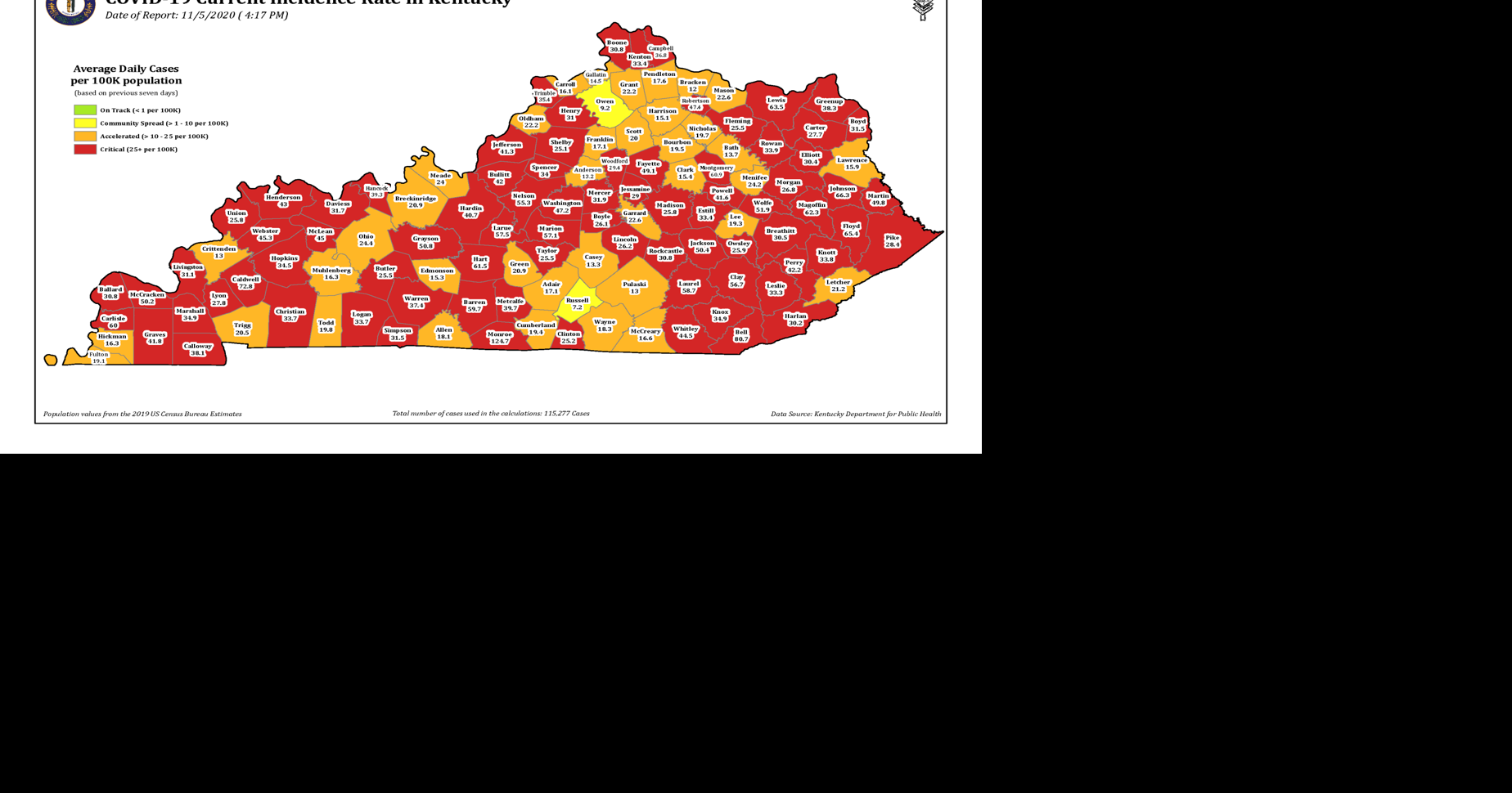 Kentucky COVID-19 incidence map (11-05-20 | | wdrb.com