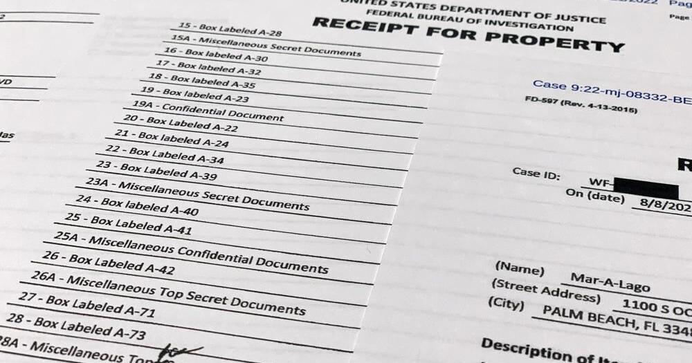 Property receipt from FBI raid at Mar-a-Lago | | wdrb.com