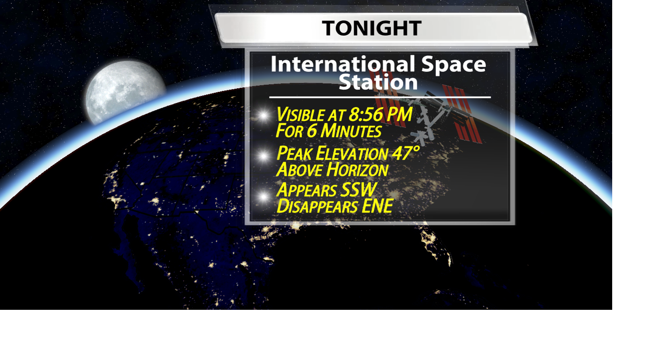 LOOK UP: Tuesday evening the ISS will be visible for 6 minutes ...