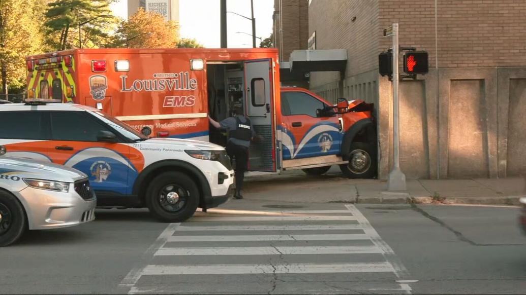 4 people injured after ambulance crashes into JCPS school in downtown ...