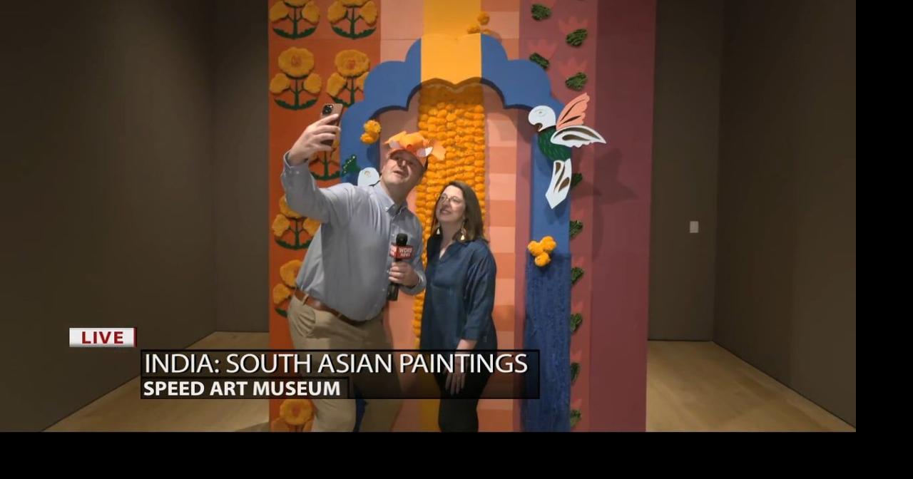 Keith Kaiser practices his elephant calls at the India art exhibit ...