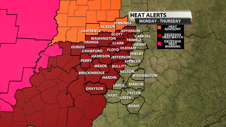 Excessive Heat Watches Issued for our area | Weather Blog | wdrb.com