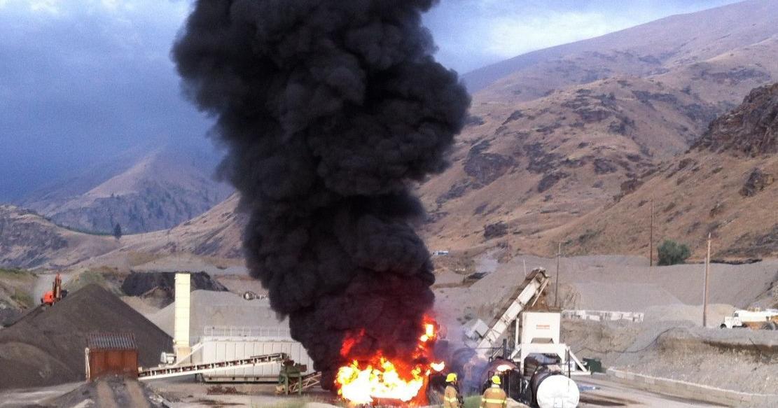 Asphalt plant fire closes Highway 97A for 3 hours | Local News ...