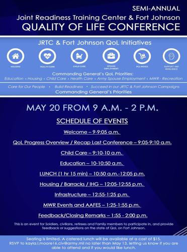JRTC & Fort Johnson Hosting Quality of Life Conference | News ...