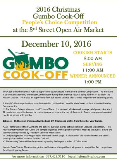 'Christmas Gumbo Cookoff' set Saturday in downtown Leesville ...