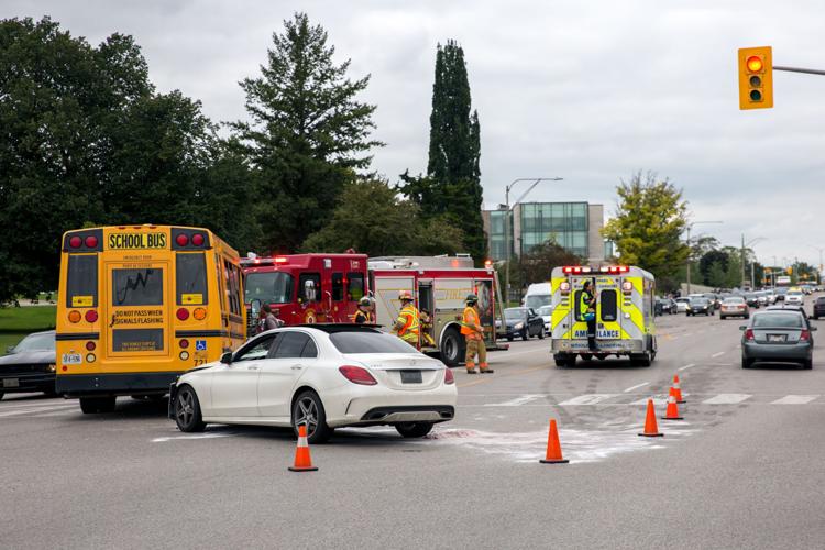 Western & Sarnia accident between school bus and sedan | News ...