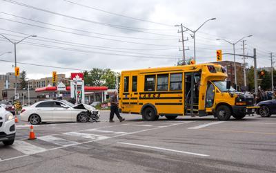 Western & Sarnia accident between school bus and sedan | News ...