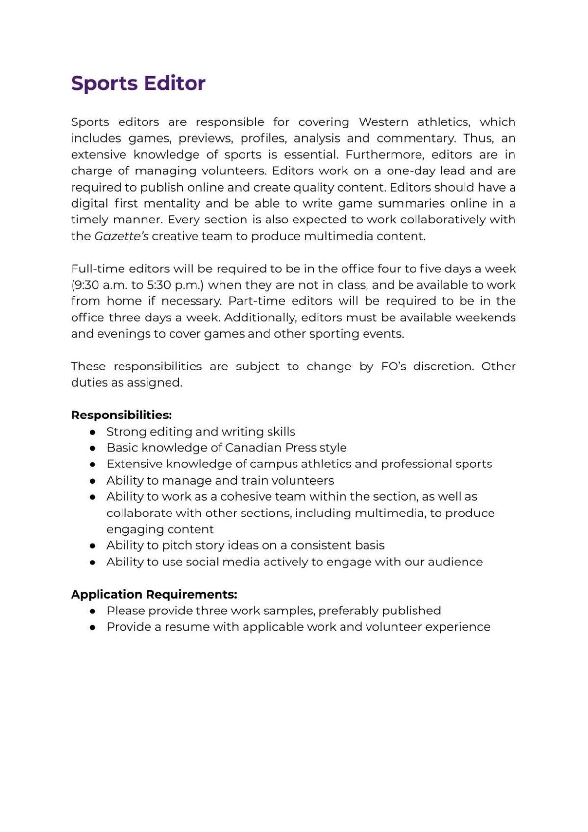 editor job description