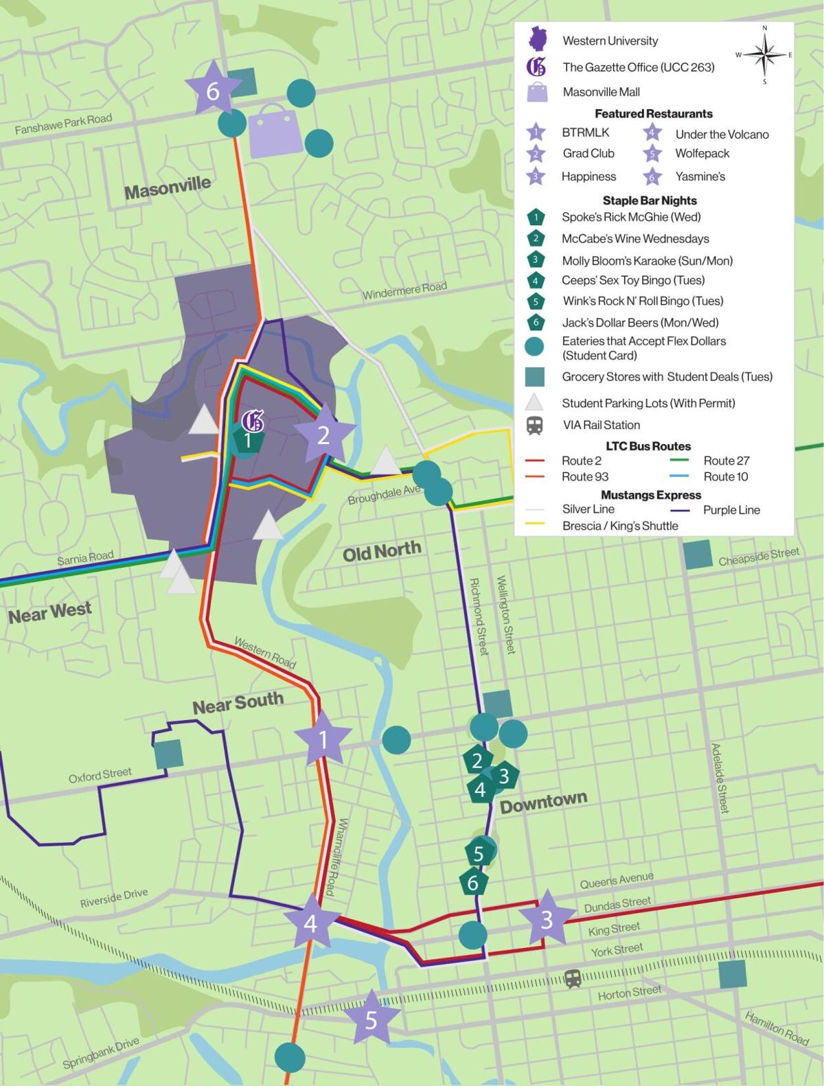 Mustangs' Map: Western student haunts and London's local culinary gems ...