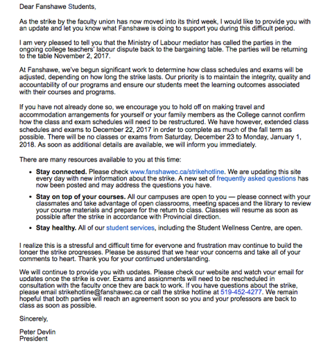 Fanshawe-Western students hope confusion ends as college strike ...