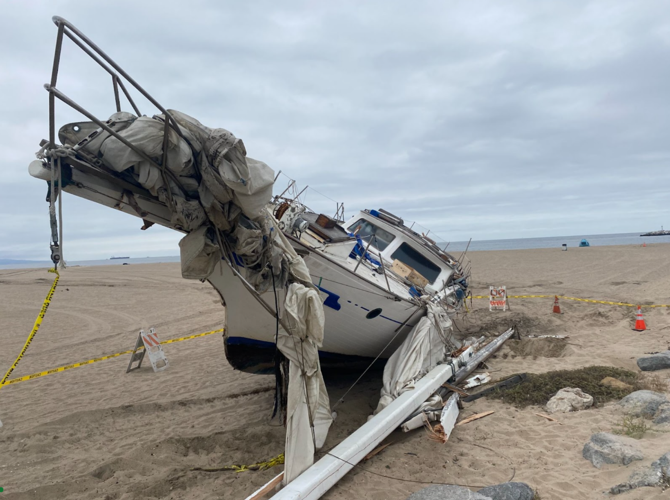 UPDATE: Shipwreck on Playa Del Rey Moved Further Away From Ocean | News ...