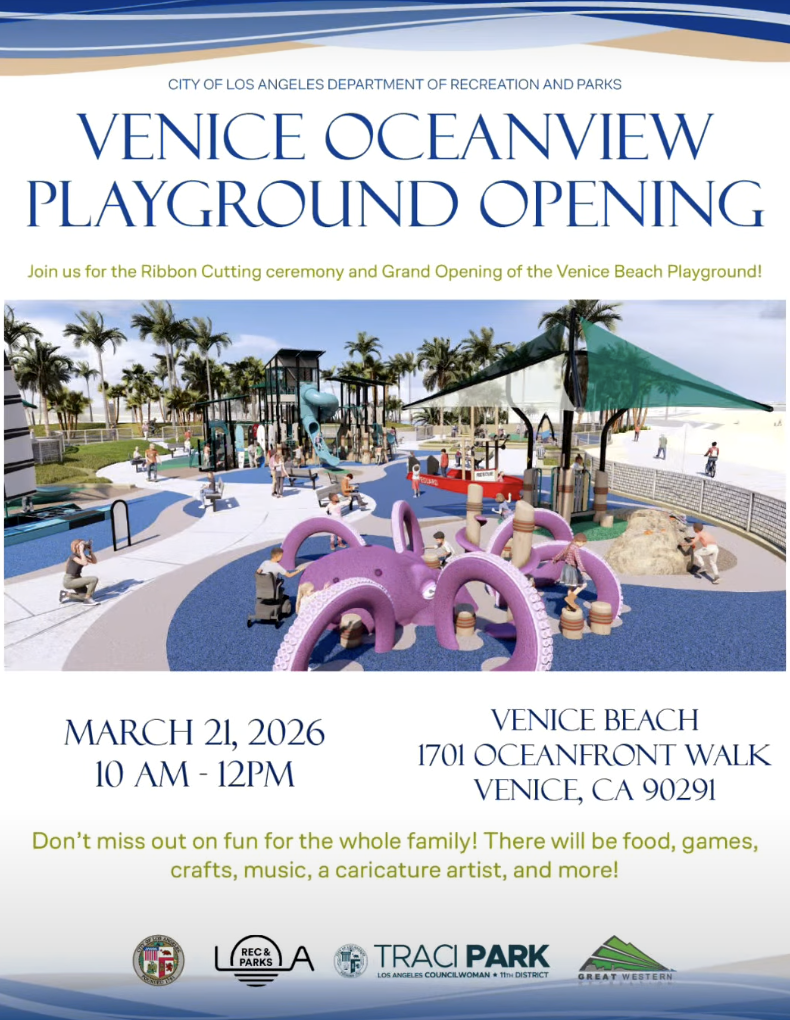 Venice Beach Windward Plaza Playground Reopens March 21 | Venice ...