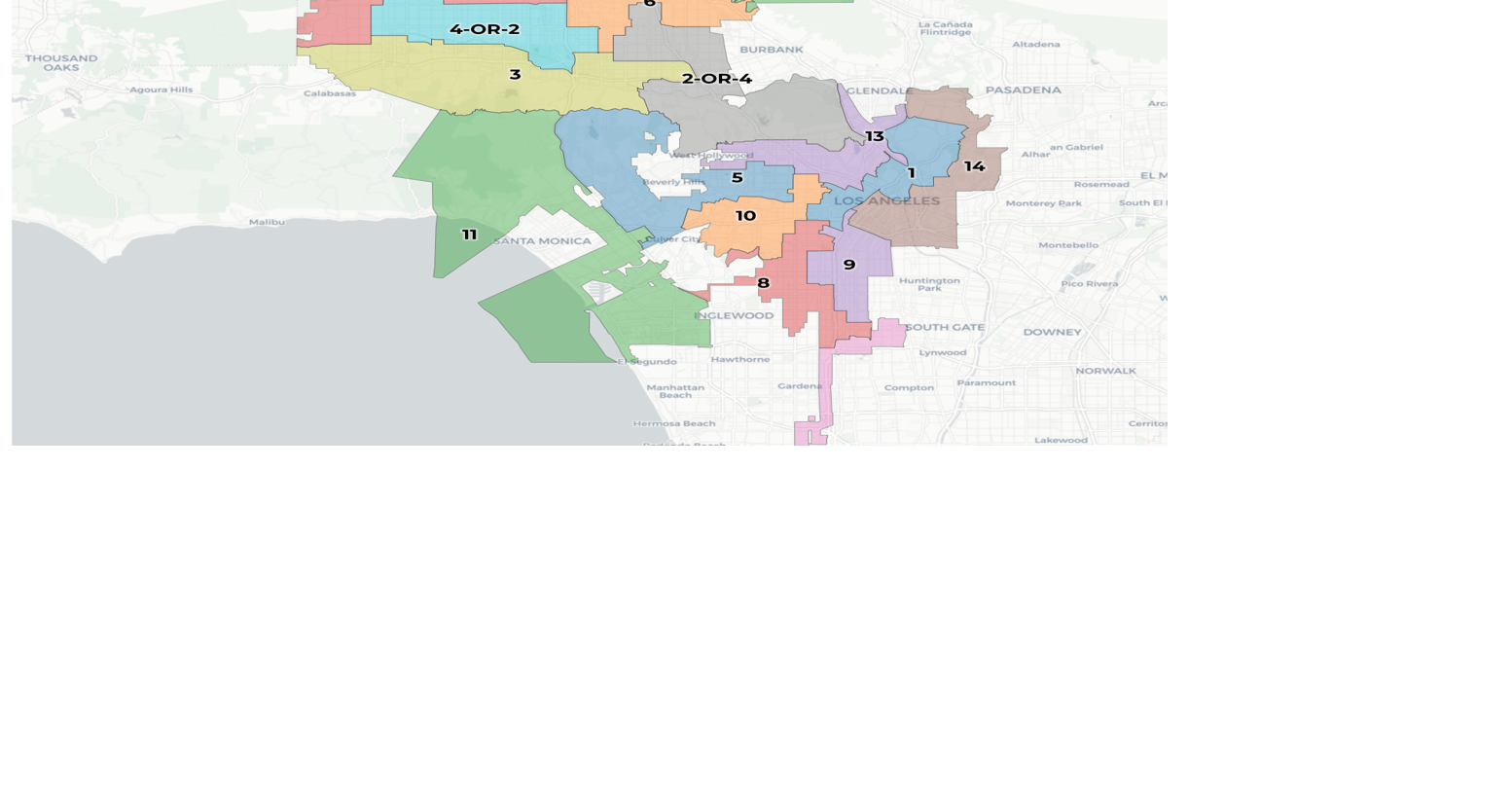 LA Council Members Propose Changes To Redistricting Commission's Map ...