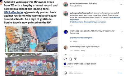 Venice RV Dweller Paints Mural Of Mike Bonin on Side of Camper | News ...